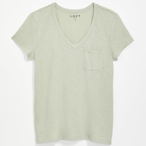 LOFT | Tops | Loft Vintage Soft Green Pocket Tee Size S | Poshmark